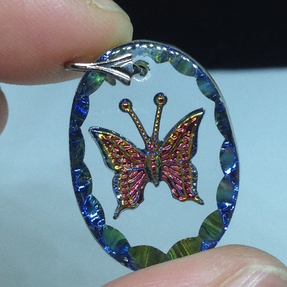 Jewelry | Vintage Glass Butterfly Pendant | Poshmark